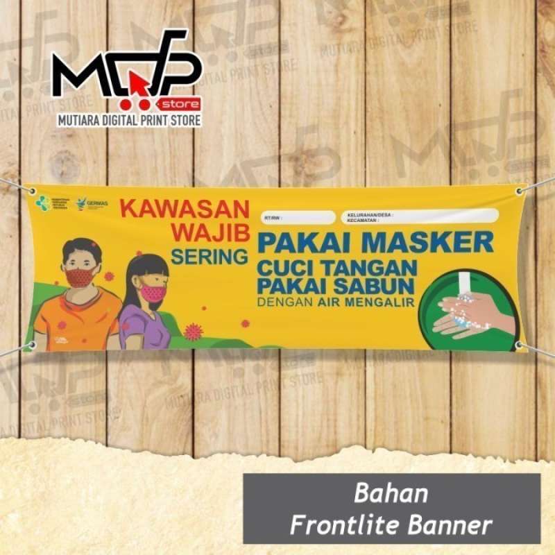 Jual SPANDUK / BANNER PROKES 5M KESEHATAN COVID19 6 x 1m PROTOKOL ...