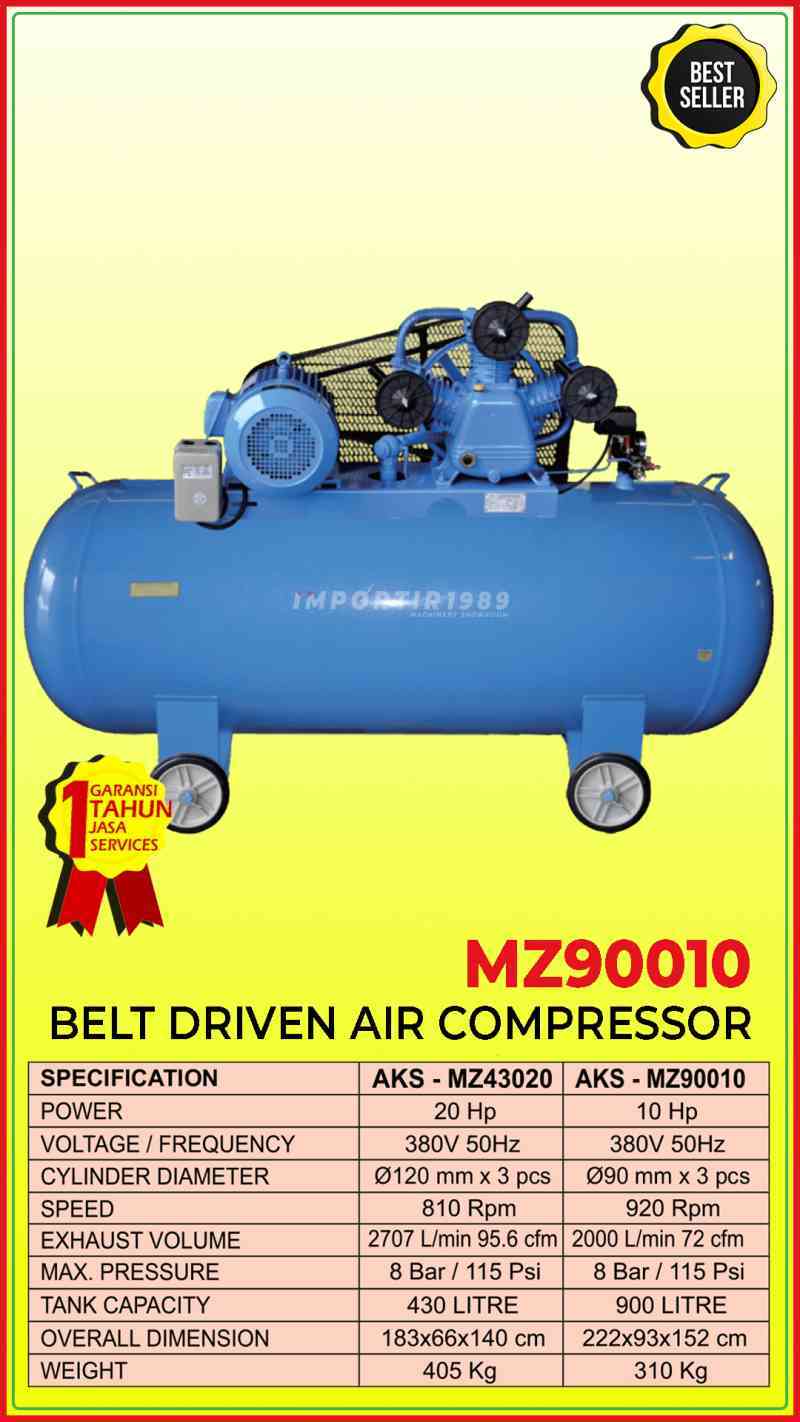 Jual Kompresor Angin Udara Belt Driven Air Compressor Dinamo 10 Hp 900 ...