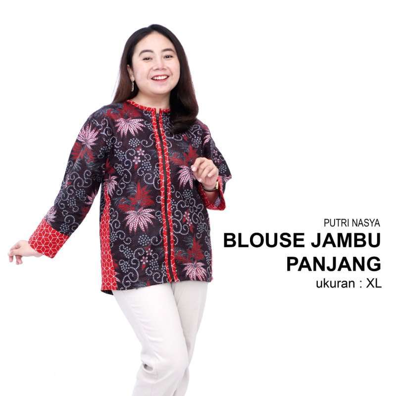 Promo Atasan Batik Jumbo Blouse Big Size Wanita Kerja S M L Xl Xxl 3l