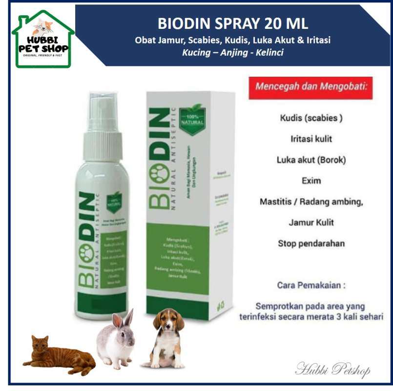 Promo Obat Jamur Kucing Scabies Biodin Spray Untuk Jamur Scabies Dan ...