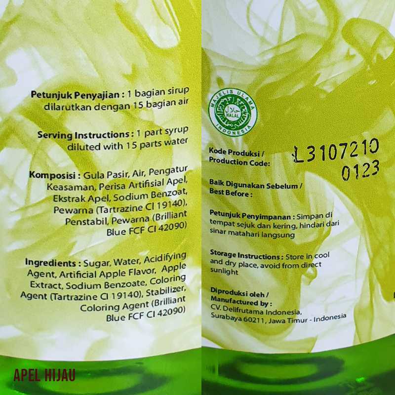 Jual Delifru Syrup 1l Sirup Delifru Rasa Buah Apel Hijau Green Apple ...