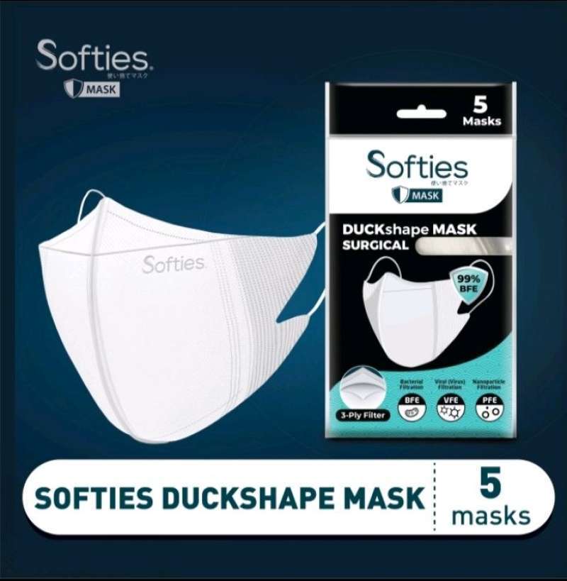 Promo Masker Softies Duckshape Surgical Mask 3 Ply Dusk Shape Duckbill ...