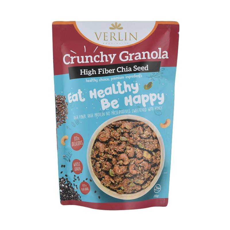 Jual Verlin Healthy Snack Crunchy Granola High Fiber Chia Seed Sereal ...