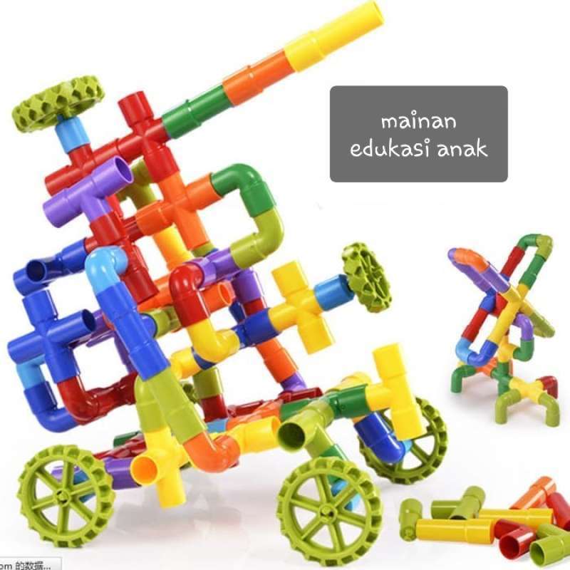 Jual Mainan Edukatif // Block Brick Lego Model Pipa Pipe Roda di Seller ...