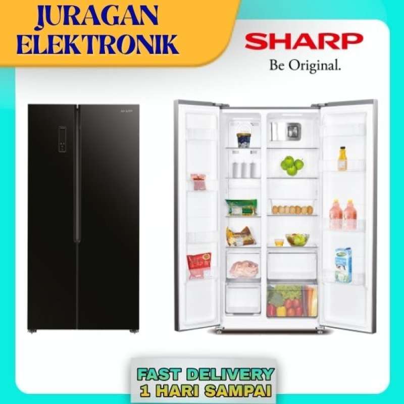 Jual Sharp Kulkas Side By Side 2 Pintu SJ IS61G BK 563 Liter SJIS61GBK ...
