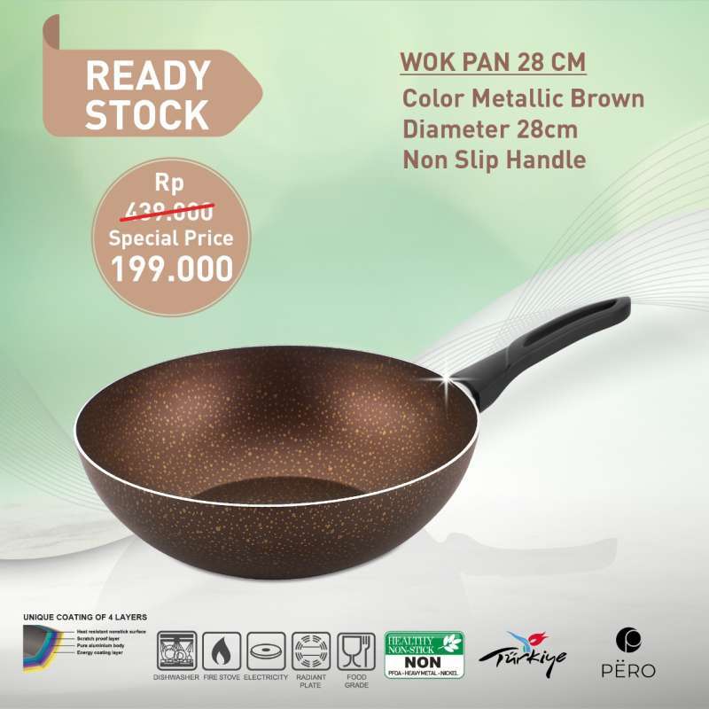Jual PERO WOK PAN 28CM METALIC BROWN di Seller Pero Indonesia Official Store - WH-CGK46 JIEP ...