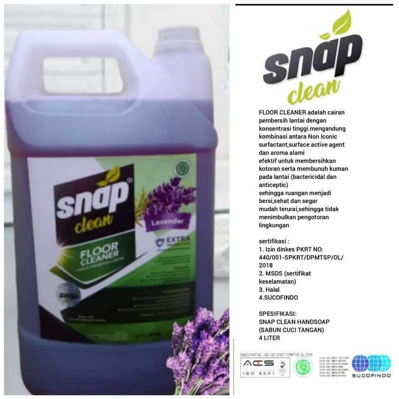 Jual Sabun Pembersih Lantai Sereh 4 Liter Snap Clean / Floor Cleaner ...