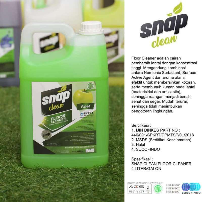 Jual Sabun Pembersih Lantai Sereh 4 Liter Snap Clean / Floor Cleaner ...