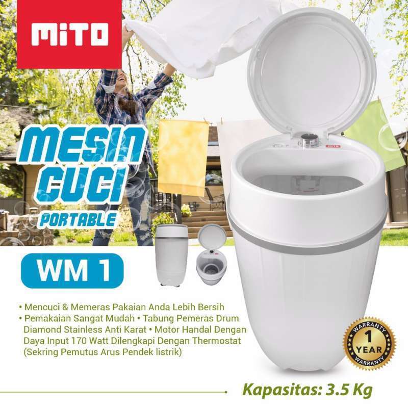 Jual Mito Wm 1 Mesin Cuci Portable 3,5 Kg - Mesin Cuci Mini Wm1 Di ...