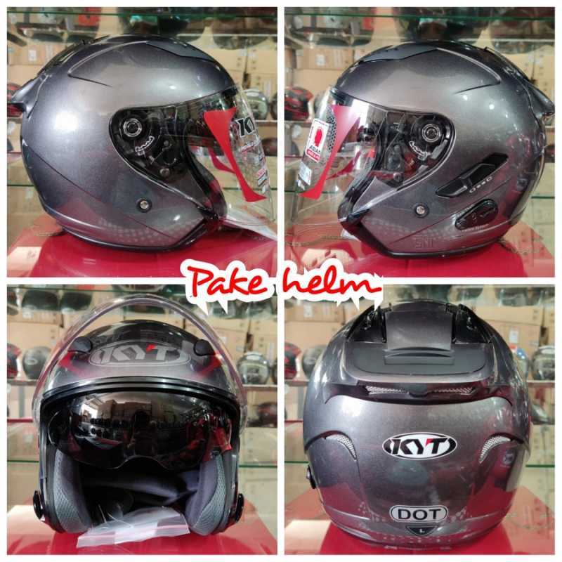 Jual HELM KYT GALAXY FLAT R GUN METAL ABU TUA KYT HALF FACE KYT DOUBLE ...