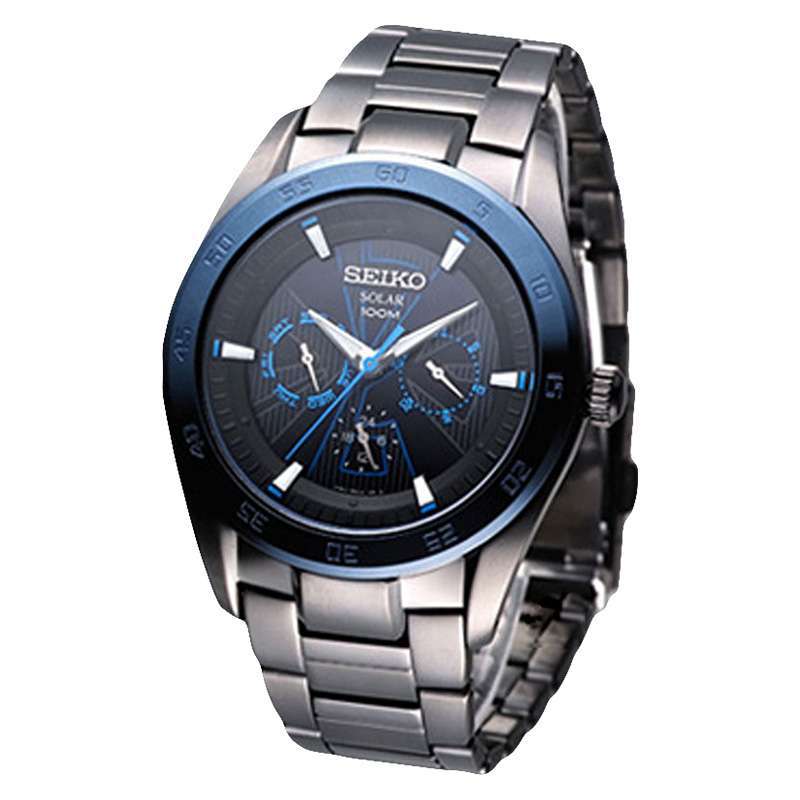 Promo Jam Tangan Pria Seiko Solar Sne231p1 Black Dial Gunmetal ...