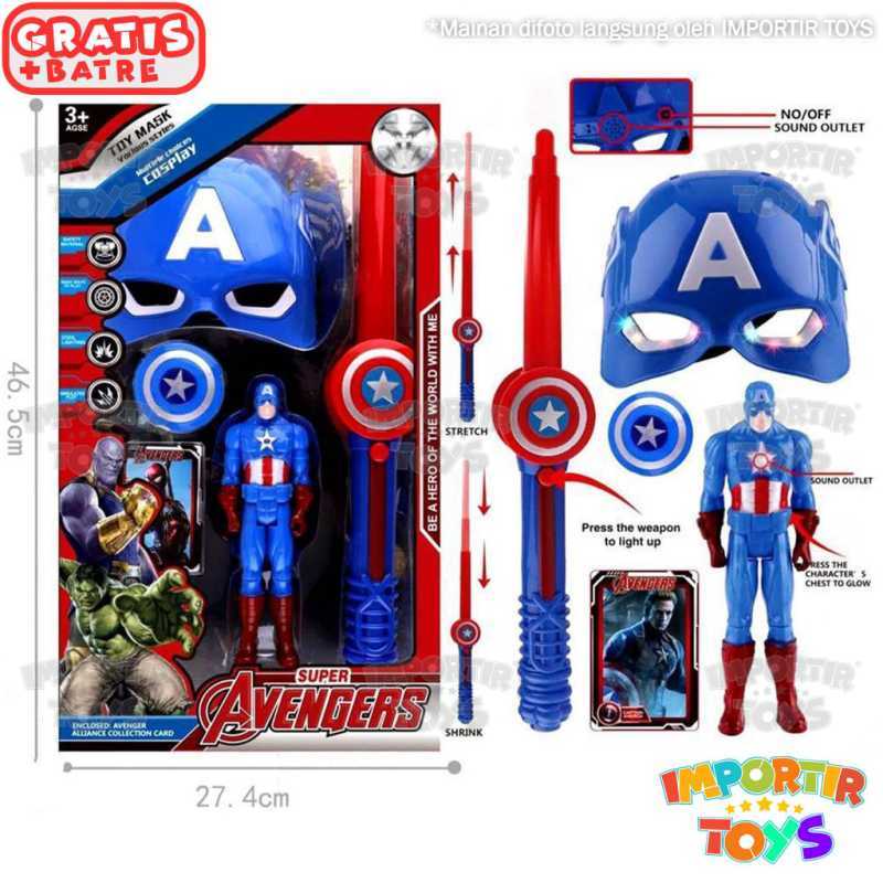 Jual Mainan Set AVENGERS HERO Topeng Pedang dan Figure Mainan Anak ...
