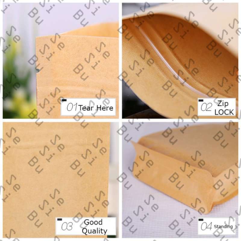 Promo KANTONG KERTAS PACKAGING POUCH ZIP LOCK STANDING FOOD GRADE 12*22 ...