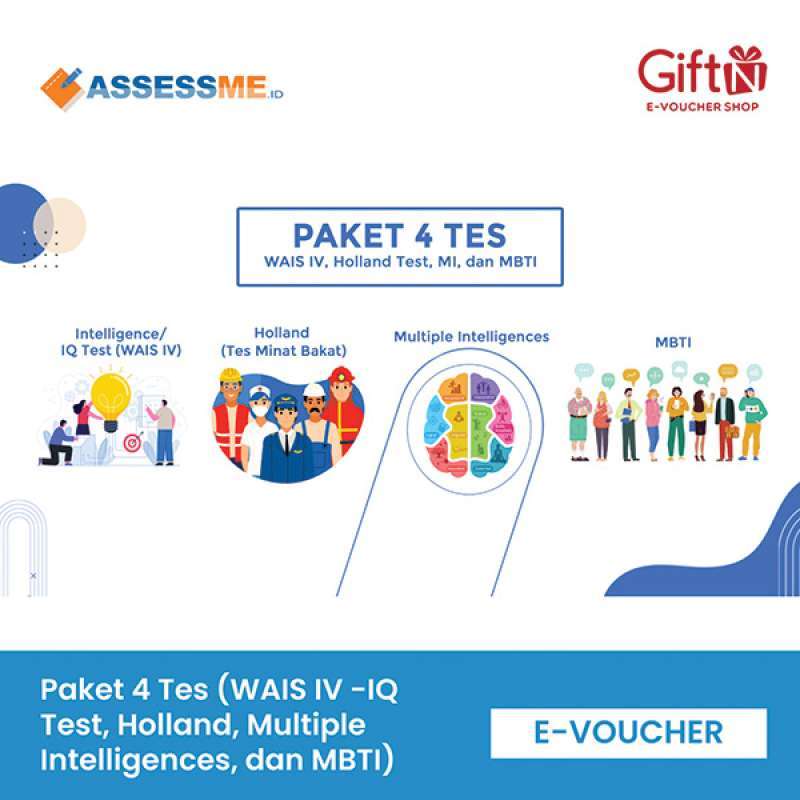 Promo Assessme.id Paket 4 Tes (WAIS IV -IQ Test, Holland, Multiple ...