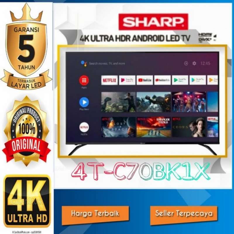 Jual Led Tv Sharp Aquos 70 Inch 4T-C70Bk1X Android 9.0 Uhd 4K Garansi ...