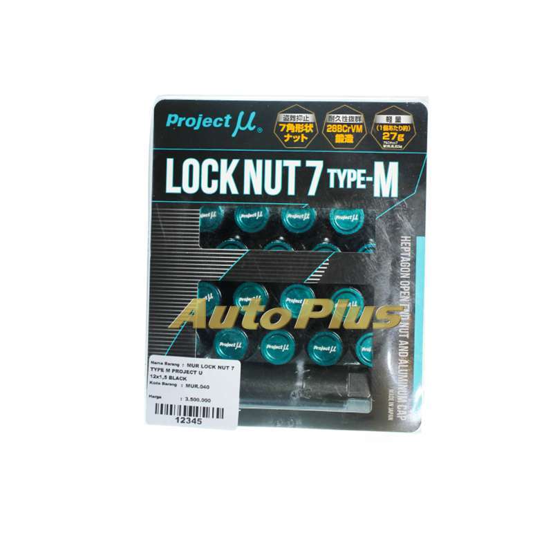 Jual MUR LOCK NUT 7 TYPE M PROJECT U 12x1,5 BLACK. MUR PROJECT U di ...