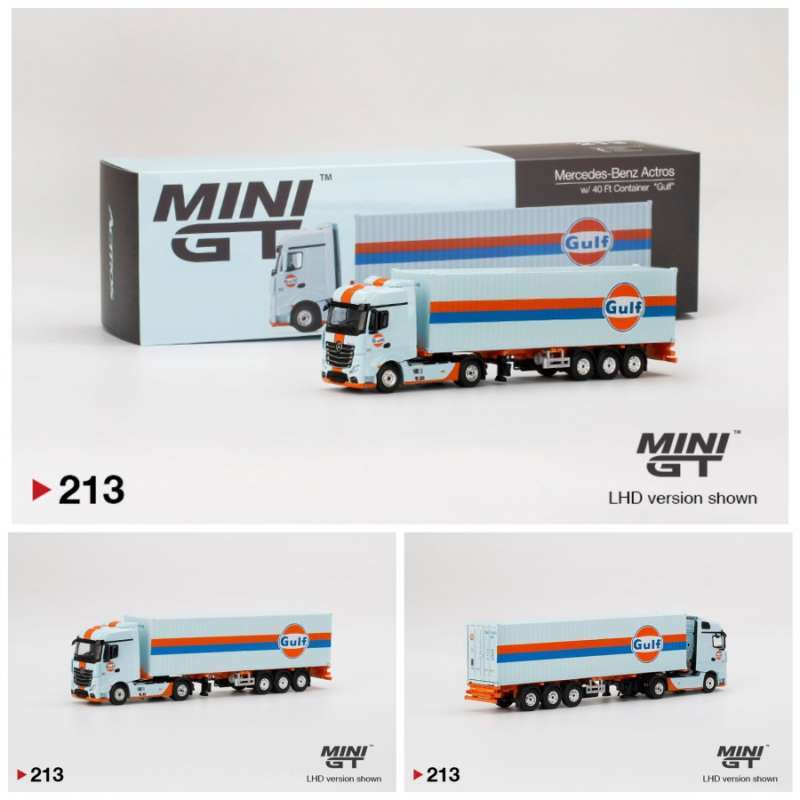 Jual Mini GT MiniGT Mercedes Benz Actros w/ 40 ft Container GULF MGT ...
