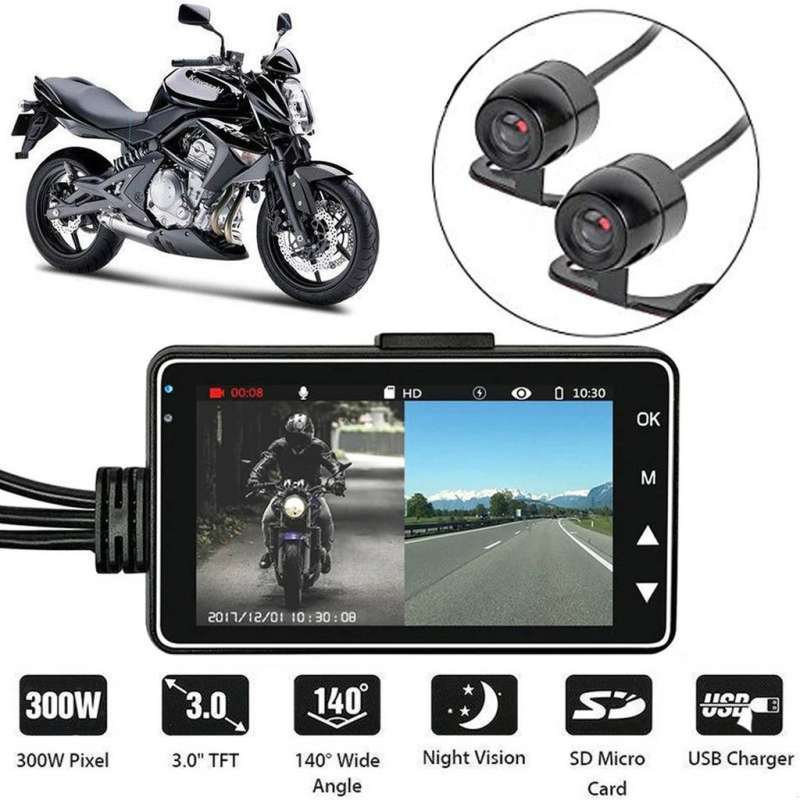 Jual Kamera Double Lensa Motor Black Box Motorcycle Camera DVR Recorder ...