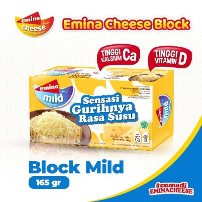 Jual EMINA Block Cheese Mild 165gr di Seller EMINA Cheese Indonesia ...
