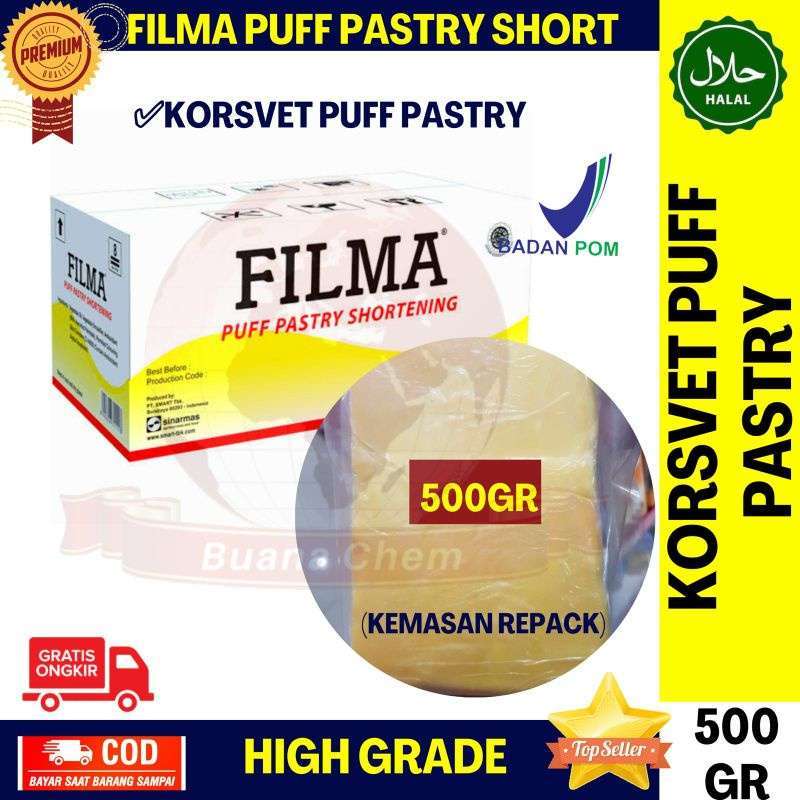 Jual Korsvet Filma Puff Pastry 500 GR repack / Filma Pastry Shortening ...