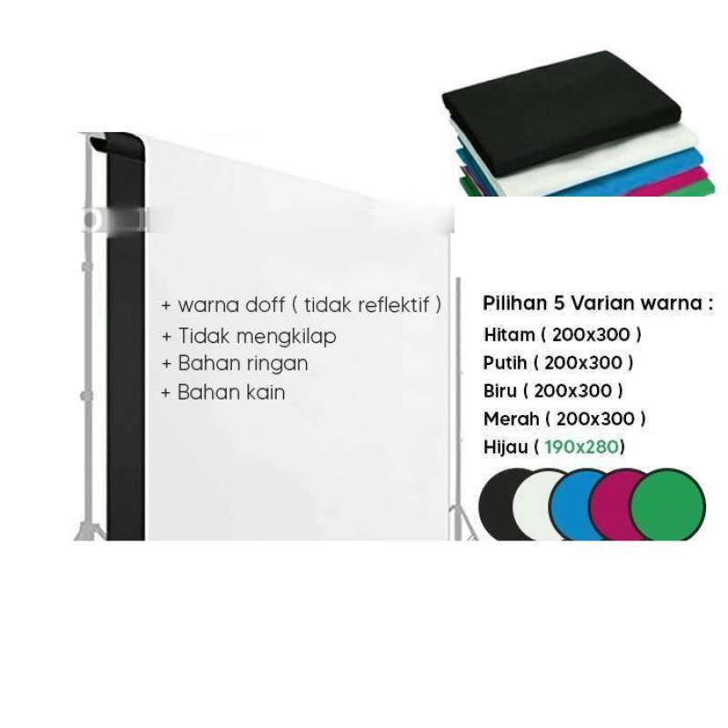 Jual Background Kain Midio ukuran 200 x 300 cm ( PUTIH dan HITAM ) di ...