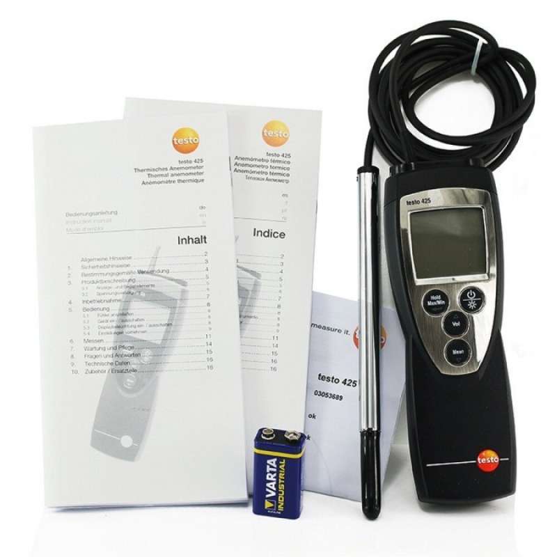 Jual Hot Wire Anemometer Handheld Testo425 Probe Hot Ball Anemometer ...