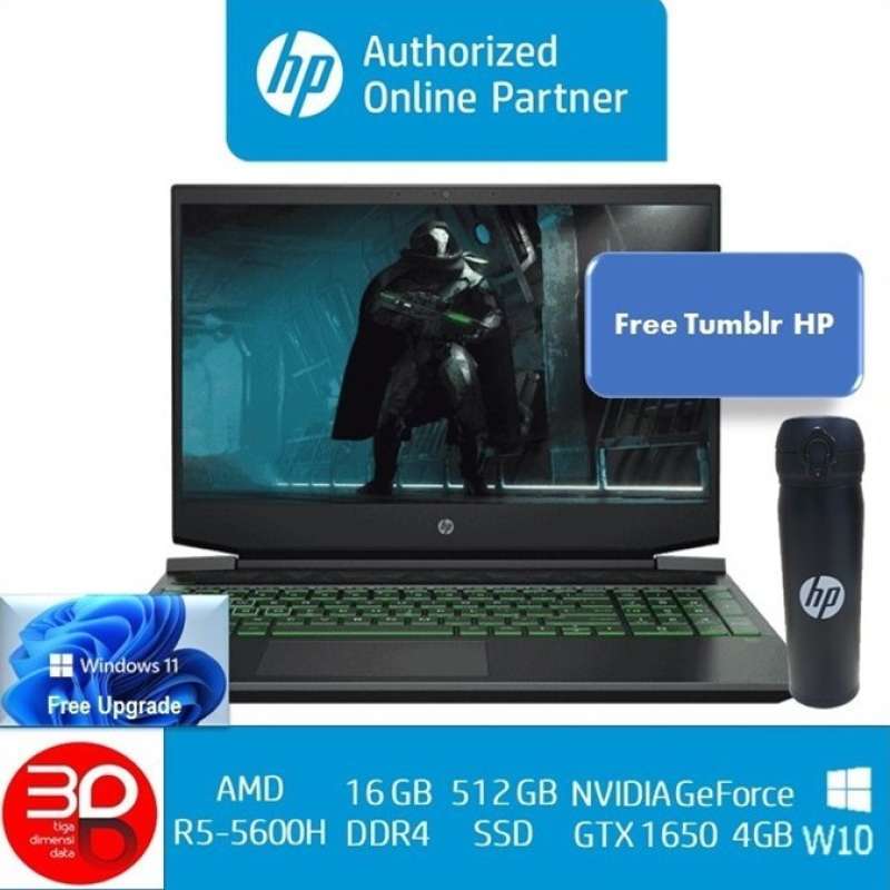 Jual HP Laptop Gaming Pav 15-EC2047AX RYZEN 5-5600 16GB 512GB SSD ...