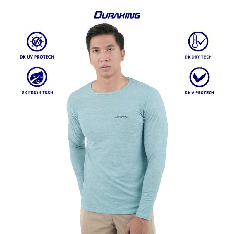 Promo Duraking Running Jersey Long Sleeve (Man) Basic Color Tee - Teal ...