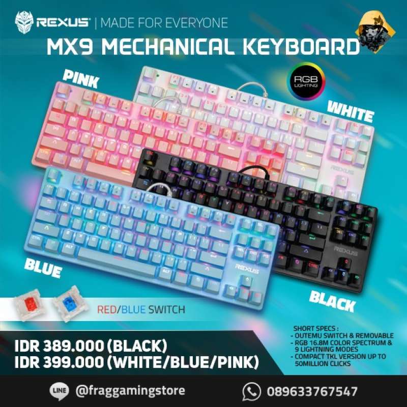 Jual Rexus Legionare MX9 / MX 9 RGB TKL Mechanical Gaming Keyboard ...