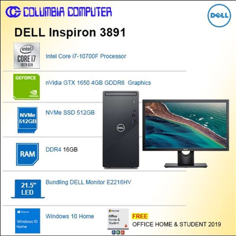 Jual Dell Inspiron 3891 Mt I7-10700f 8gb 512gb Nvidia Gtx-1650 Windows ...