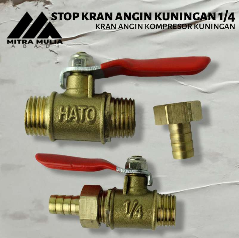 Jual stop kran angin kuningan 1/4 | kran angin kompresor kuningan ...