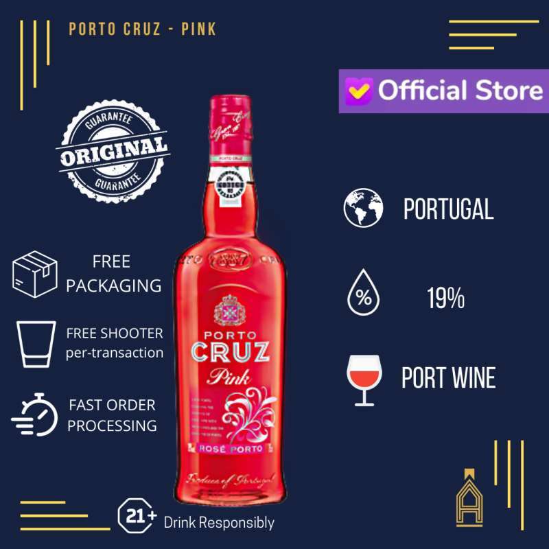 Promo ORIGINAL Porto Cruz Pink Rose Port Wine Sweet Manis Portugal ...
