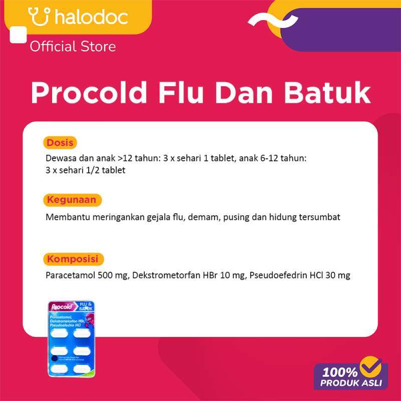 Jual Procold Flu Dan Batuk 6 Kaplet Di Seller Halodoc Official Store ...