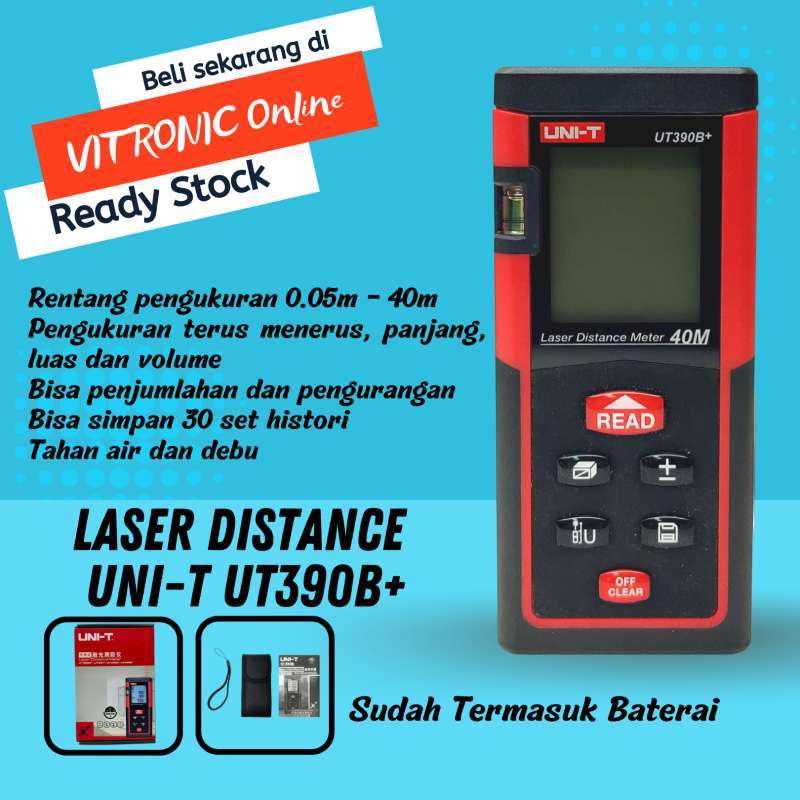 Jual Laser Distance UNI-T UT390B+ Alat Ukur Jarak Dimensi Meteran 40M ...