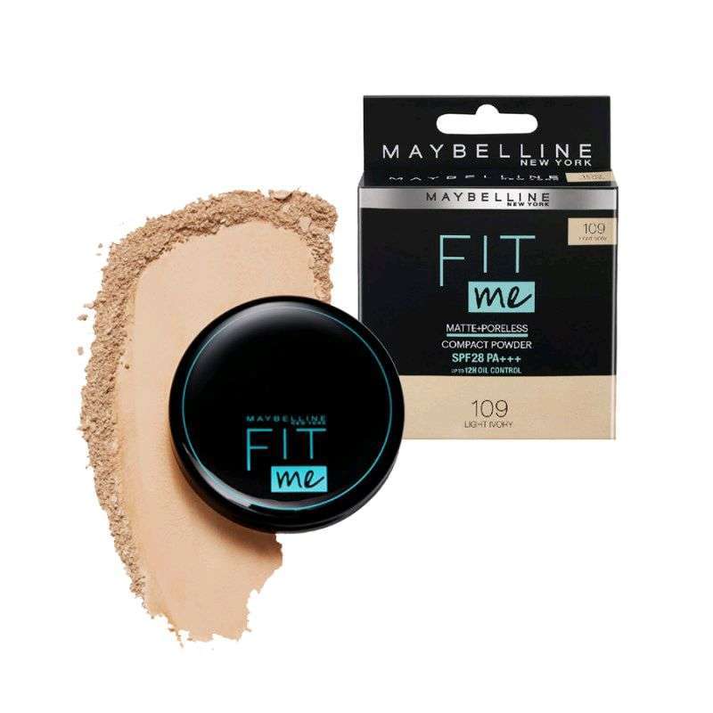 Jual Maybelline FIT ME 12H Oil Control Powder Compact Matte Light Ivory ...