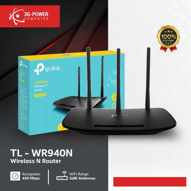 Promo TP-Link TL-WR940N Wireless N Router [450 Mbps] - Black Diskon 51% ...