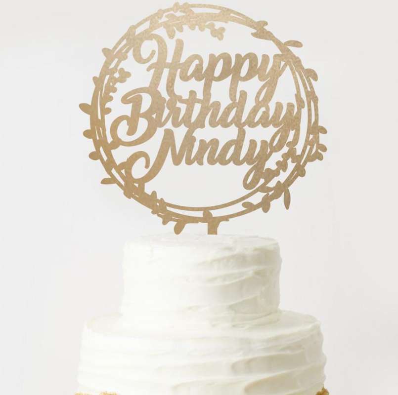 Jual Cake Topper Floral Round Akrilik | Topper Bulat di Seller Oh My ...