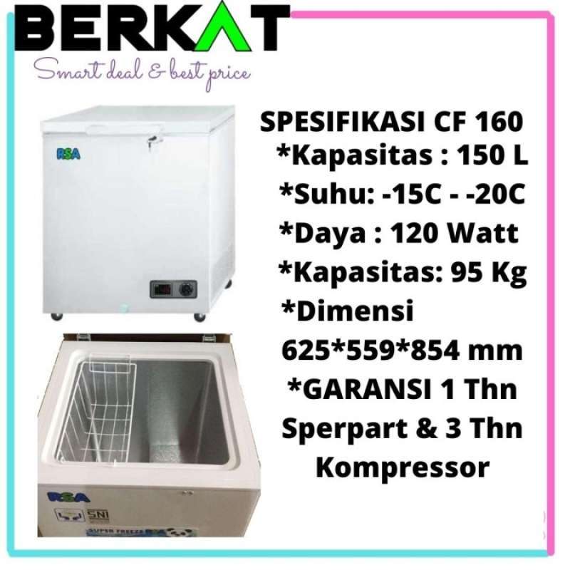 Jual BEST PROMO RSA CHEST FREEZER KULKAS DAGING 150 LITER CF-160 di ...