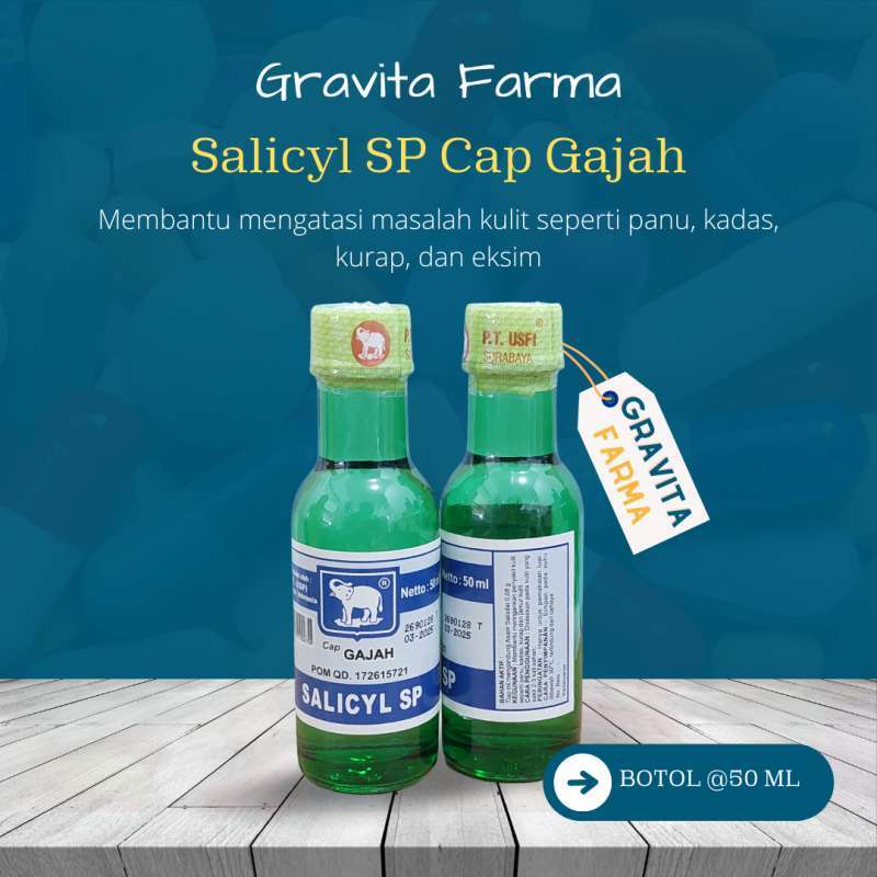 Jual SALICYL SP SPIRITUS CAIR CAP GAJAH BOTOL KACA OBAT PANU KADAS ...