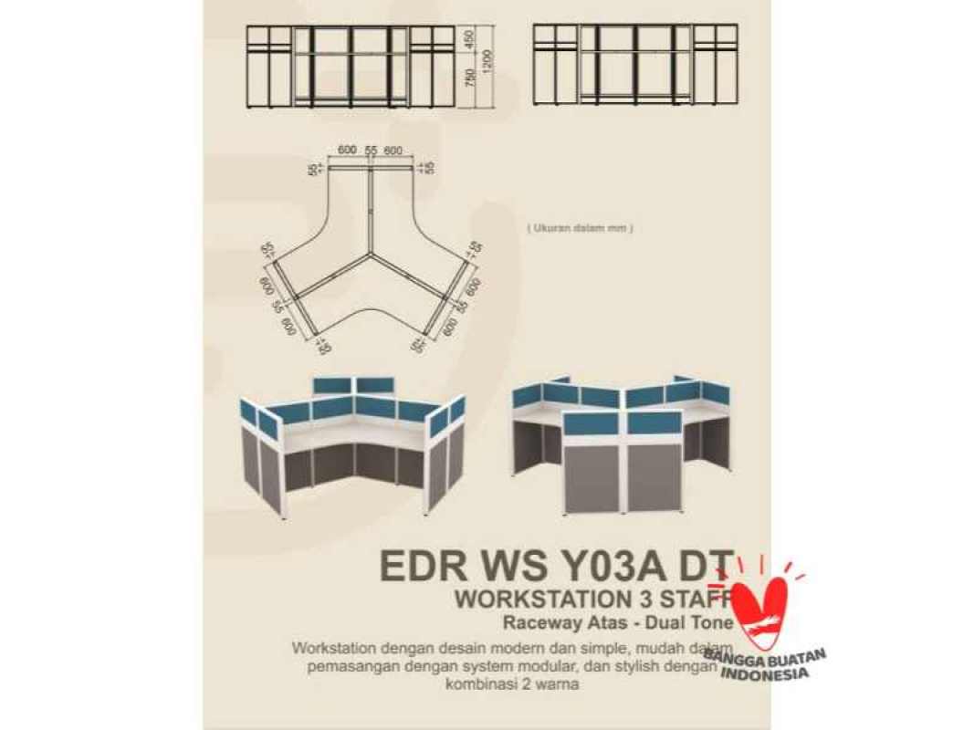 Jual ENDURO WORKSTATION Y (RACEWAY ATAS - DUAL TONE) di Seller ENDURO ...