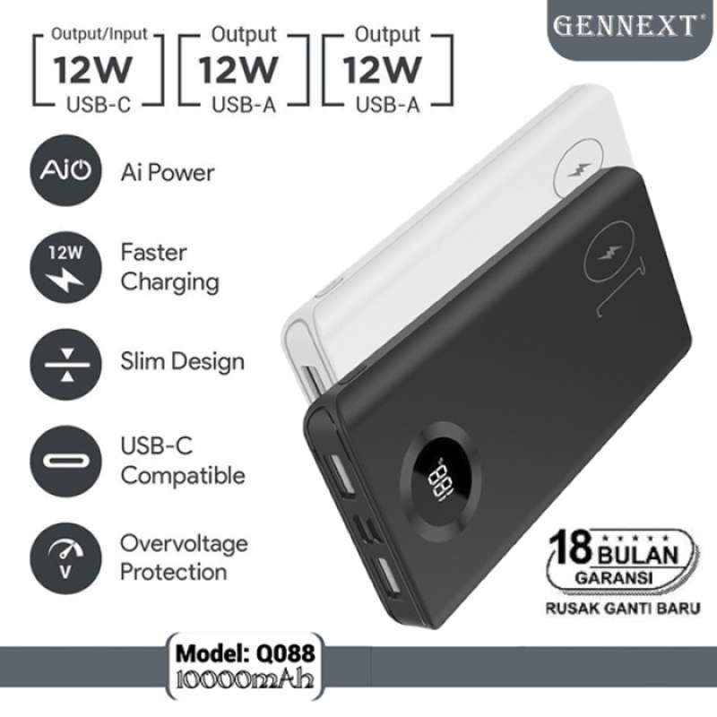 Jual SPECIAL POWERBANK GENNEXT 10.000MAH FAST CHARGING POWER BANK REAL ...