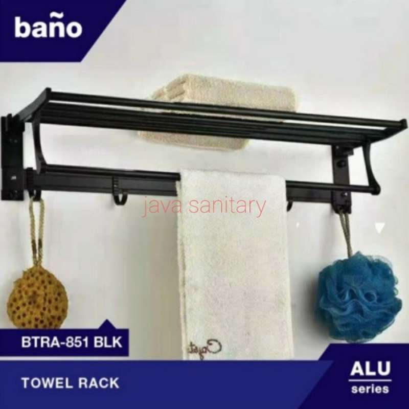 Jual ORIGINAL RAK HANDUK LIPAT ALUMINIUM TEBAL BLACK/GANTUNGAN BAJU ...