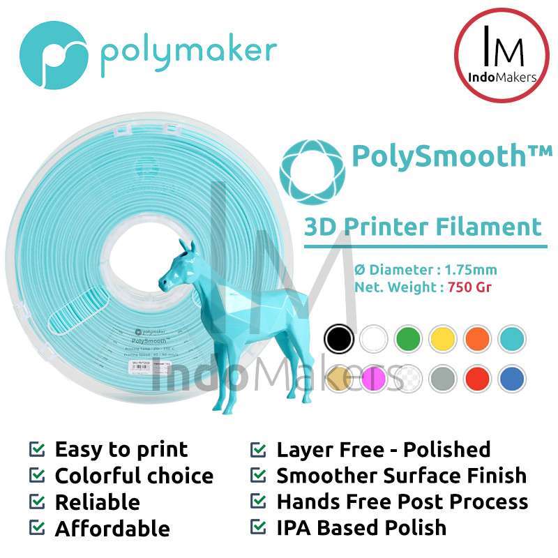 Jual Polymaker PolySmooth Layer Free Smooth 3D Printer Filament 1.75mm 750g di Seller IndoMakers ...