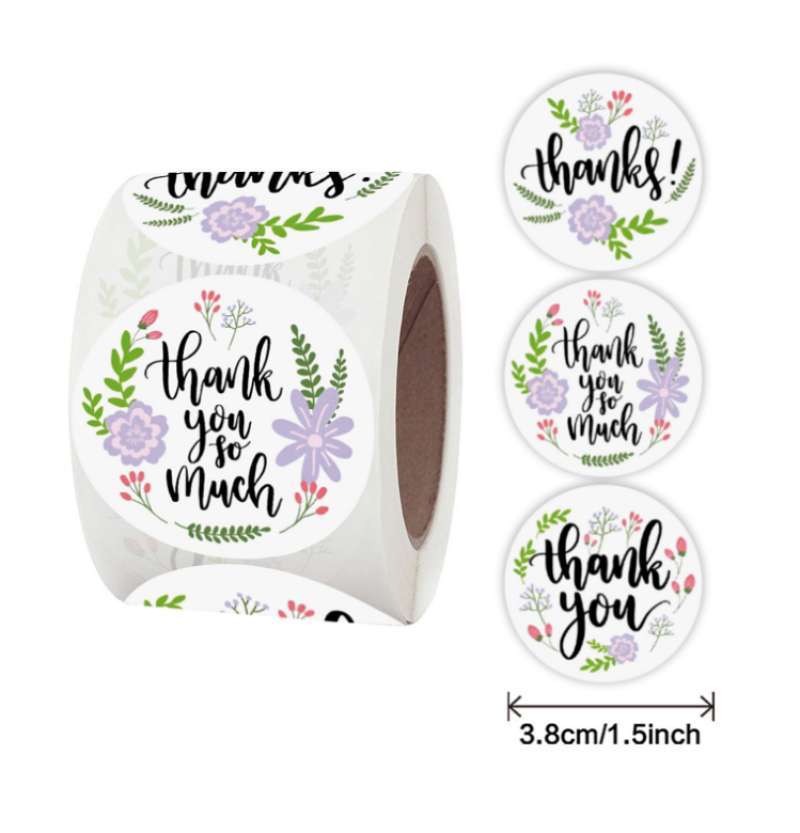 Jual HX102 I [500 pcs] Sticker Thank You stiker ucapan terima kasih 3.8 ...