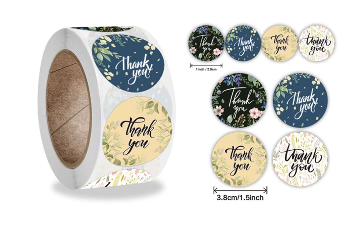 Jual HX102 I [500 pcs] Sticker Thank You stiker ucapan terima kasih 3.8 ...
