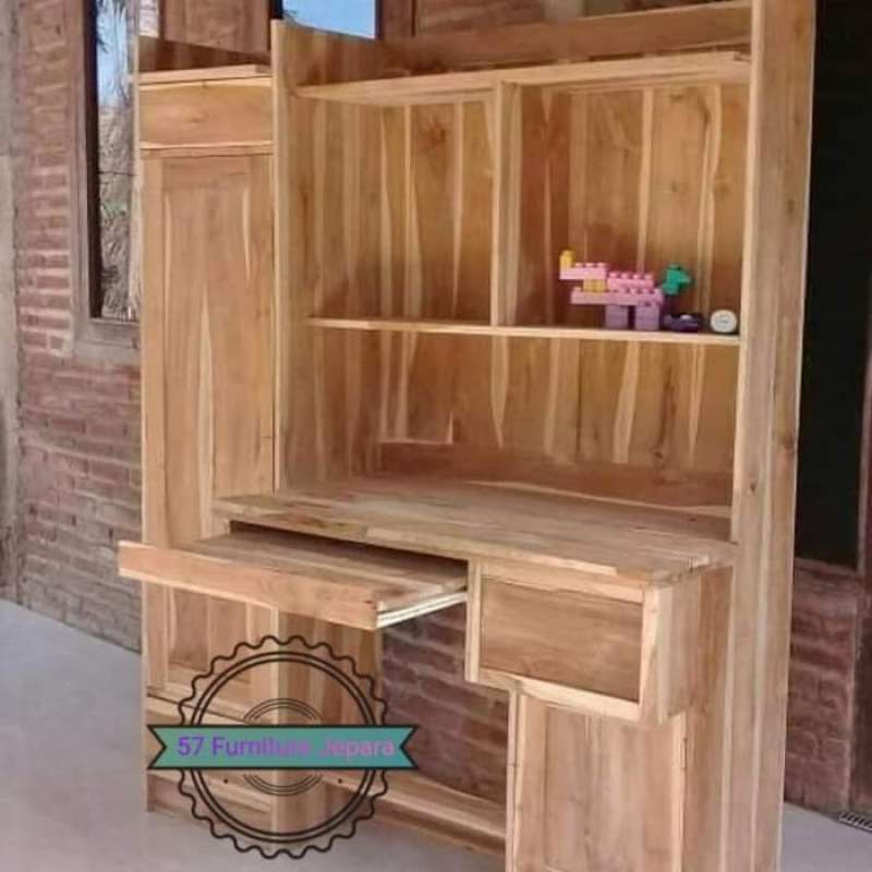 Promo Meja Belajar Besar Kayu Jati Mentahan Model Minimalis Murah ...