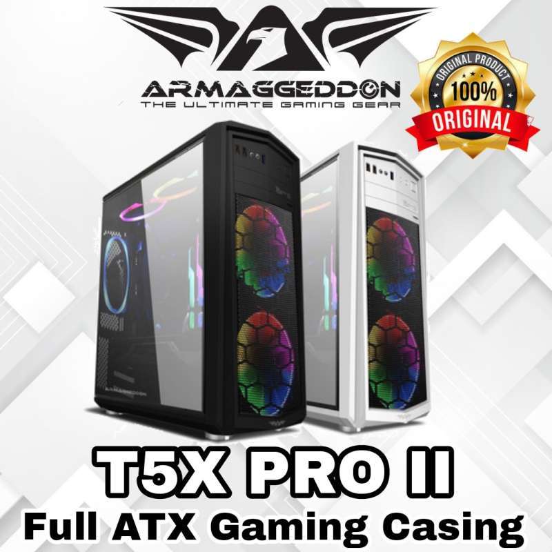 Jual Casing Cpu Gaming Pc Armageddon T5x Pro Ii Atx Tampered Glass ...