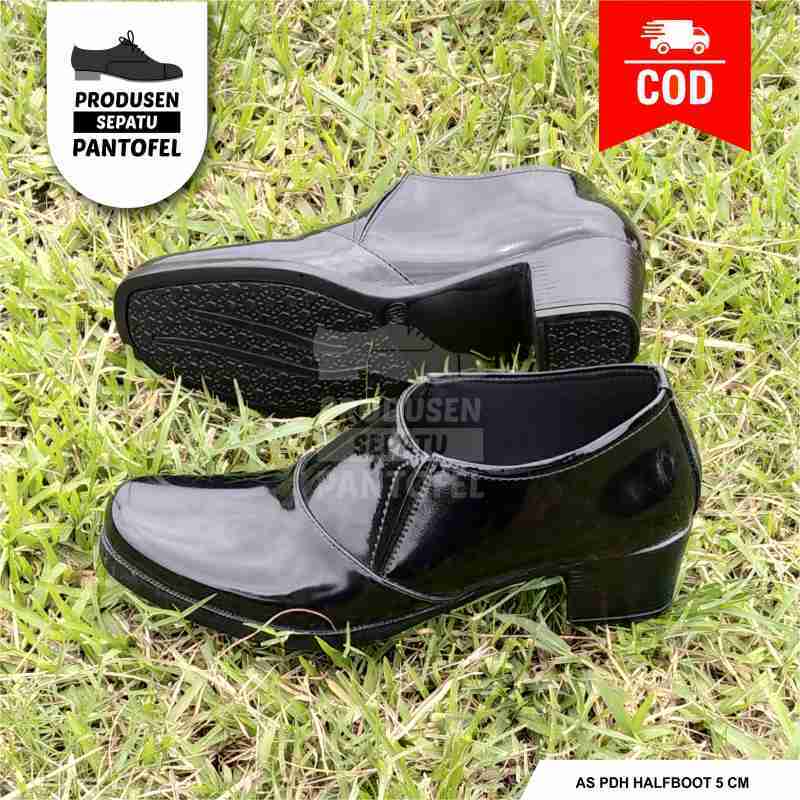 Jual NEW BEST PRODUK SEPATU PDH WANITA SECWAN PNS POLWAN HITAM HALFBOOT ...