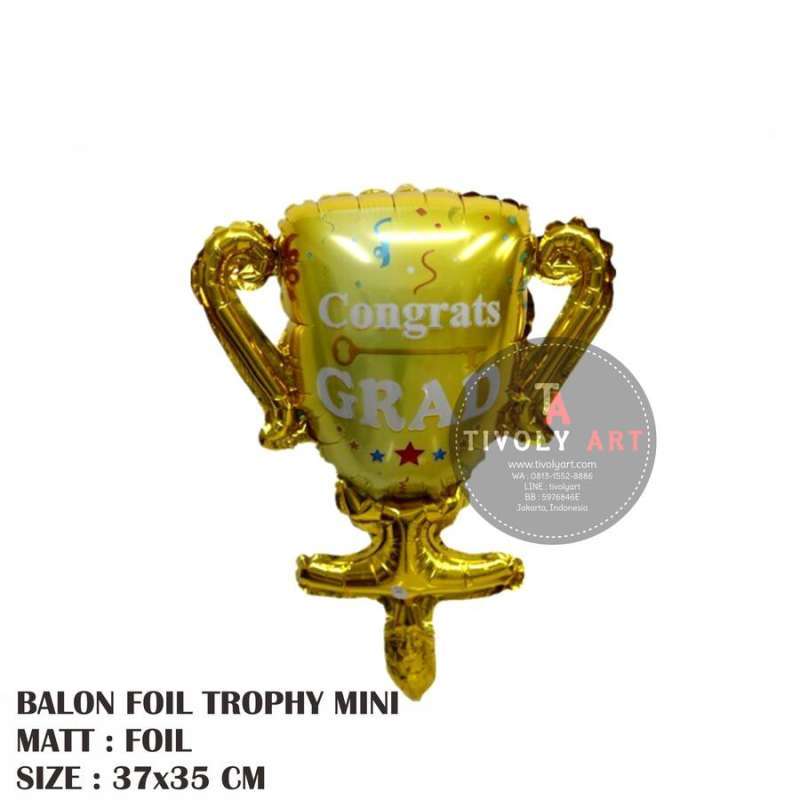Jual Balon Foil TROPHY PIALA MINI / Balon Wisuda / Balon Graduation ...