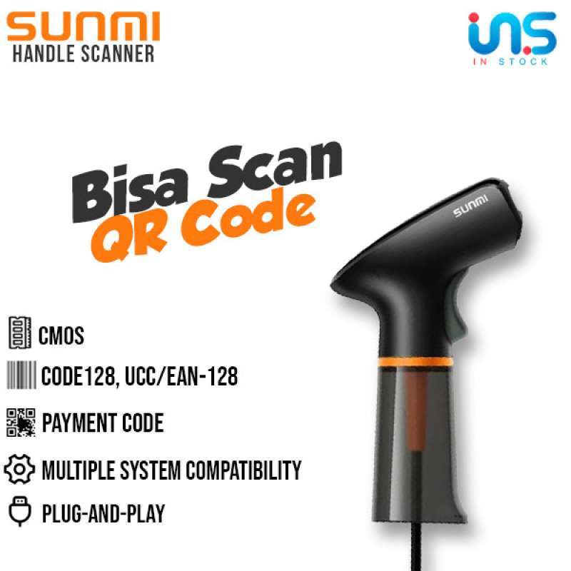 Jual Mesin Barcode Scanner SUNMI HANDHELD Scanner Barcode | Handle ...